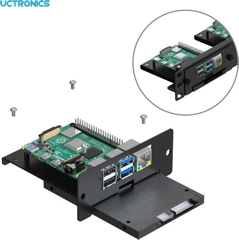 Buy UCTRONICS U Raspberry Pi Rack Mount With SSD Mounting Brackets Thumbscrews Front