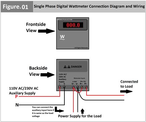 Digital Wattmeter Connection Diagram And Wiring Procedure Etechnog