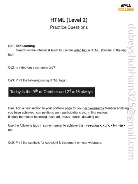 Html Level 2 Qs Pdf