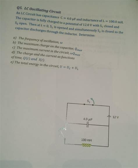 Solved Q LC Oscillating Circuit An LC Circuit Has Chegg