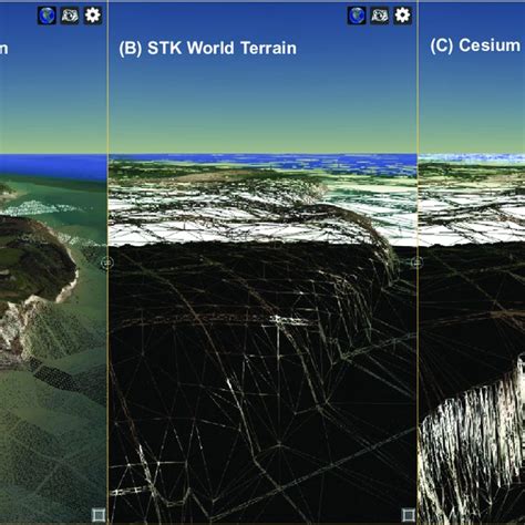 Wireframe Visualizations Of Terrain Models Derived From Vr Theworld