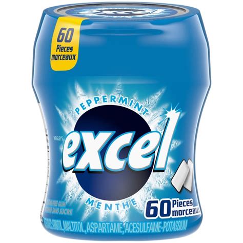 Excel Peppermint Sugarfree Gum Bottle 60 Pieces EXCEL Gum