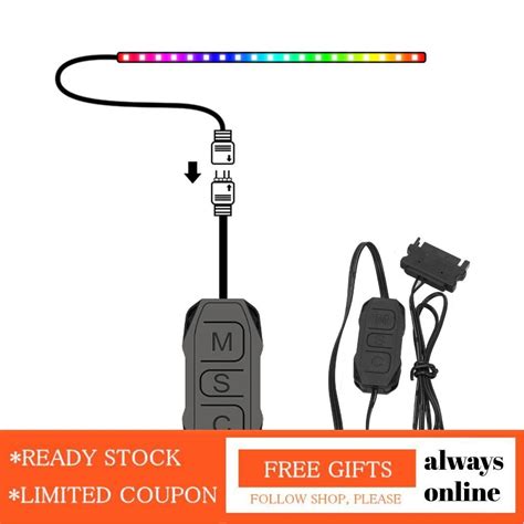 Alwaysonline 5v 3pin Argb Controller Rgb Fan For Sata Power Supply Light Bar Pc Rainbow Led