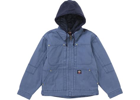 Supreme Dickies Hooded Work Jacket Blue Mens Fw24 Gb