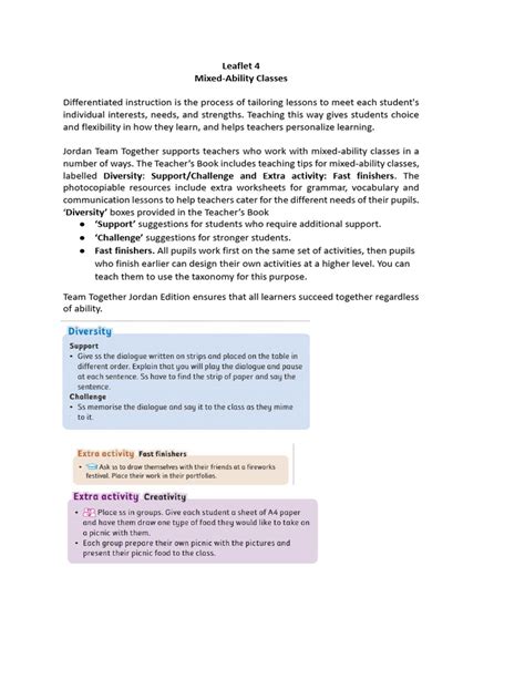 Leaflet No 4 Mixed Ability Classes Pdf