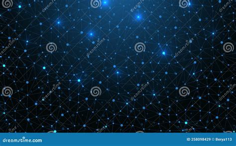 Digits Abstract Background With Connected Line And Dots Web Cover Digital Neural Networks