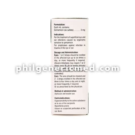 Gentamicin Gentago Ophthalmicotic Solution 03 3 Mgml 5ml
