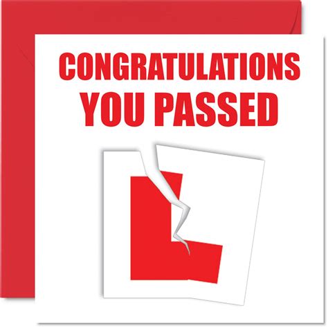 Just Passed Driving Test Card Congratulations You Passed Pass Passing