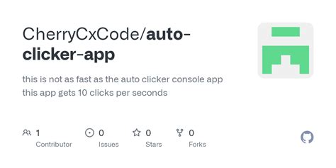 Github Cherrycxcodeauto Clicker App This Is Not As Fast As The Auto
