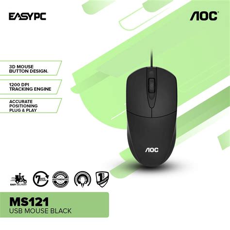 Easypc Aoc Ms121 Ms320 Wired And Wireless Mouse Optical Usb Black Shopee Philippines