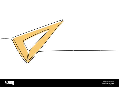 Continuous One Line Drawing Stainless Triangle Ruler Measurement Tool To Measure Length Back