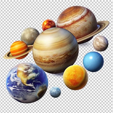 Planets Of The Solar System With White Background Premium Ai