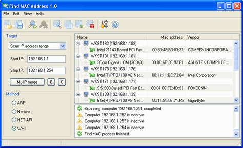 Find MAC Address By LizardSystems Main Window LizardSystems Find MAC Address Is A Tool For