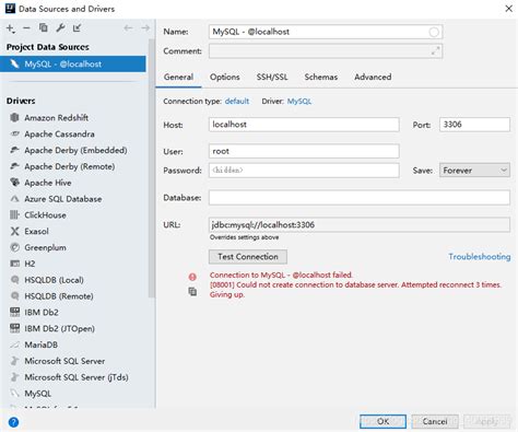 Idea连接mysql8015报 08001 错误mysql Sqlstate 08501 Csdn博客