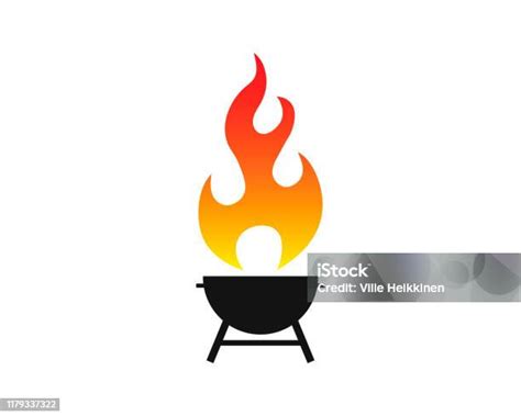 그릴 불꽃 벡터 일러스트 이미지입니다 바베큐 로고 아이콘입니다 거친에 대한 스톡 벡터 아트 및 기타 이미지 거친 구이 굽기 Istock