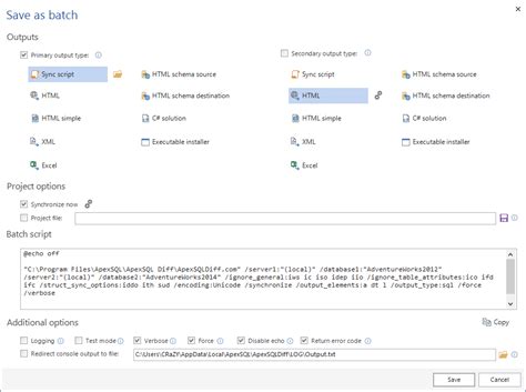 ApexSQL Diff Screen Shot Tour