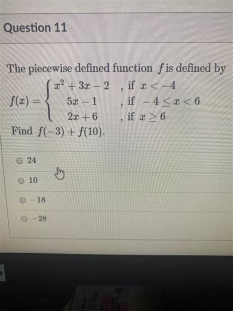 Solved Question 11 3 The Piecewise Defined Function Fis