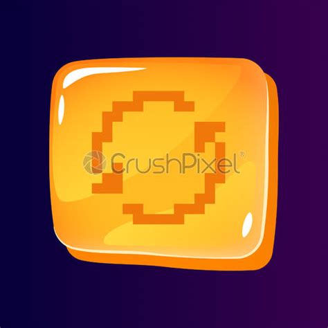 Update Installation Glossy Ui Button With Pixelated Icon Stock Vector