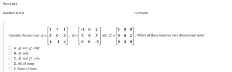 Solved Part 7 Of 8 Question 7 Of 8 10 Points 0 0 0 2 0 2