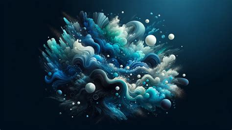 Abstract Wallpaper Ocean Featuring A Blend Of Deep Blues And Turquoises