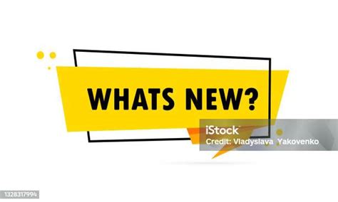 무엇 새로운 종이 접기 스타일의 음성 거품 배너 무엇 새 텍스트 스티커 디자인 템플릿 벡터 Eps 10 흰색 배경에 격리