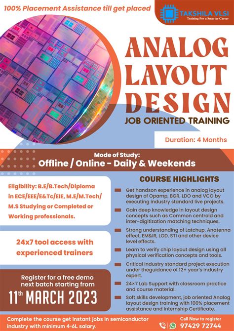 Takshila Vlsis Job Oriented Analog Layout Design Course Next Batch