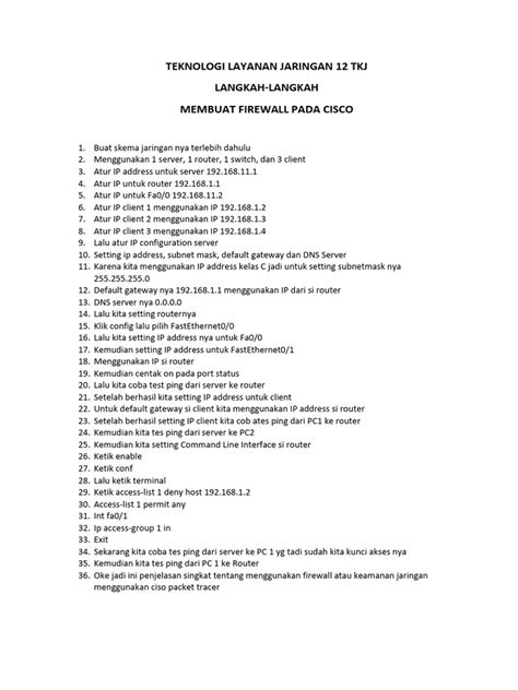 Setting Firewall Menggunakan Cisco Pdf