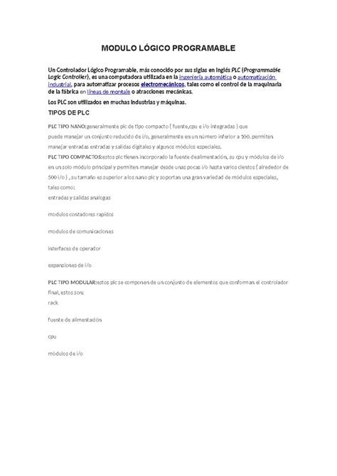 Modulo Lógico Programable Modulo LÓgico Programable Un Controlador Lógico Programable Más