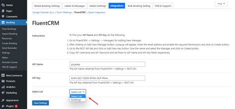 integrating booking with fluentcrm tyche softwares documentation