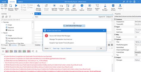 outllok error timeout robot uipath community forum