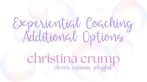 experience based coaching additional options — christina crump