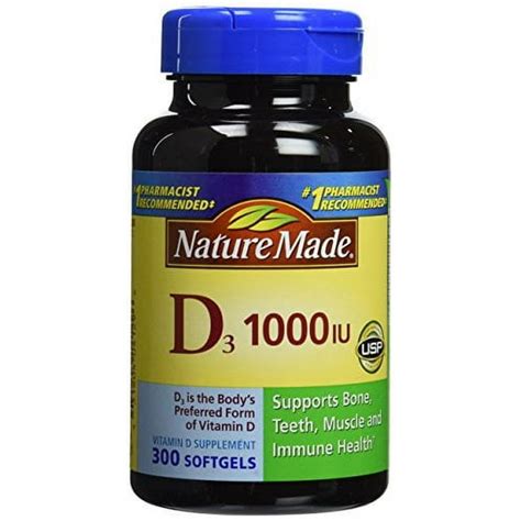 Nature Made Vitamin D3 1000 Iu 300 Tablets