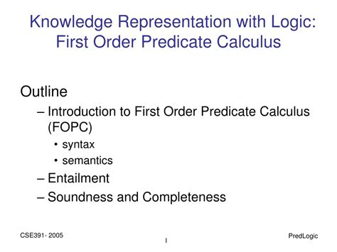 ppt knowledge representation with logic first order predicate