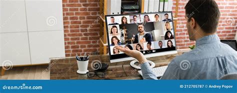 Webinar Video Conferencing On Computer Stock Image Image Of Learning