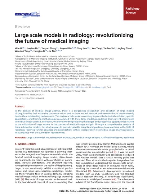 Pdf Large Scale Models In Radiology Revolutionizing The Future Of Medical Imaging