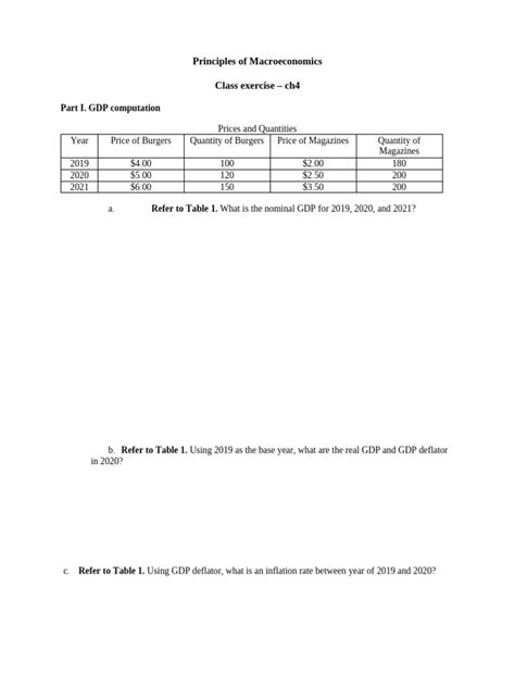 class exercise ch4 gdp computaiton question pdf