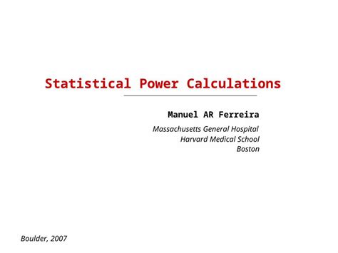Ppt Statistical Power Calculations Dokumen Tips