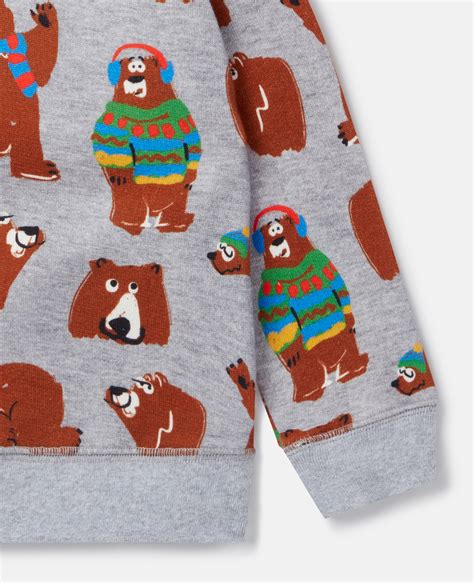 Women Grey Bear Print Sweatshirt Stella Mccartney Sg