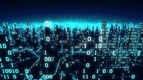 Aerial View Of Abstract Futuristic Digital City A High Tech Background