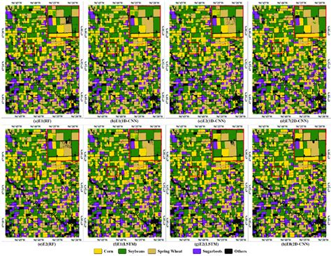 crop classification results based on vi time series see red boxes for