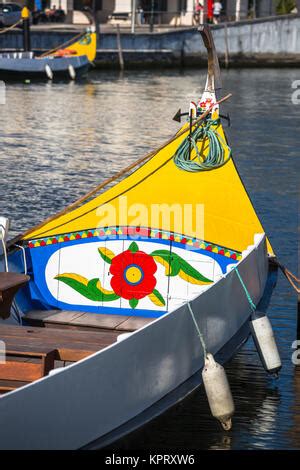Typische Moliceiro Gondeln Im Fluss Vouga Aveiro Portugal