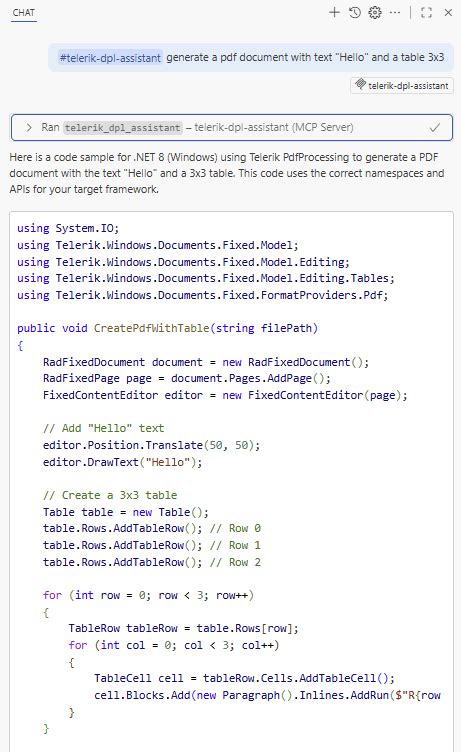 Document Processing Libraries Ai Coding Assistant Mcp Server Telerik