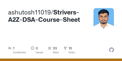 github ashutosh11019 strivers a2z dsa course sheet