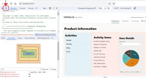 Test The Oracle Jet Web Application On Different Screen Sizes