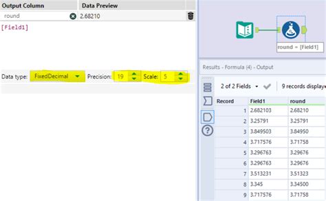 round to 5 decimal places alteryx community