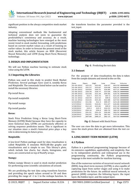 Stock Market Prediction Using Long Short Term Memory Pdf