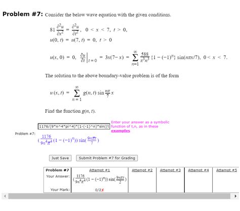 Solved Problem Consider The Below Wave Equation With The Chegg Com