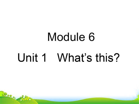 新外研版 三年级英语上册module6 Unit1 Whats This？公开课课件 Word文档在线阅读与下载 免费文档
