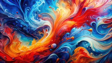 Abstract Swirling Color Symphony Vibrant Hues And Dynamic Forms Intertwined Generative Ai Stock