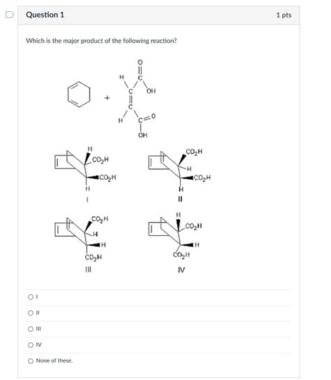 Solved Which Is The Major Product Of The Following
